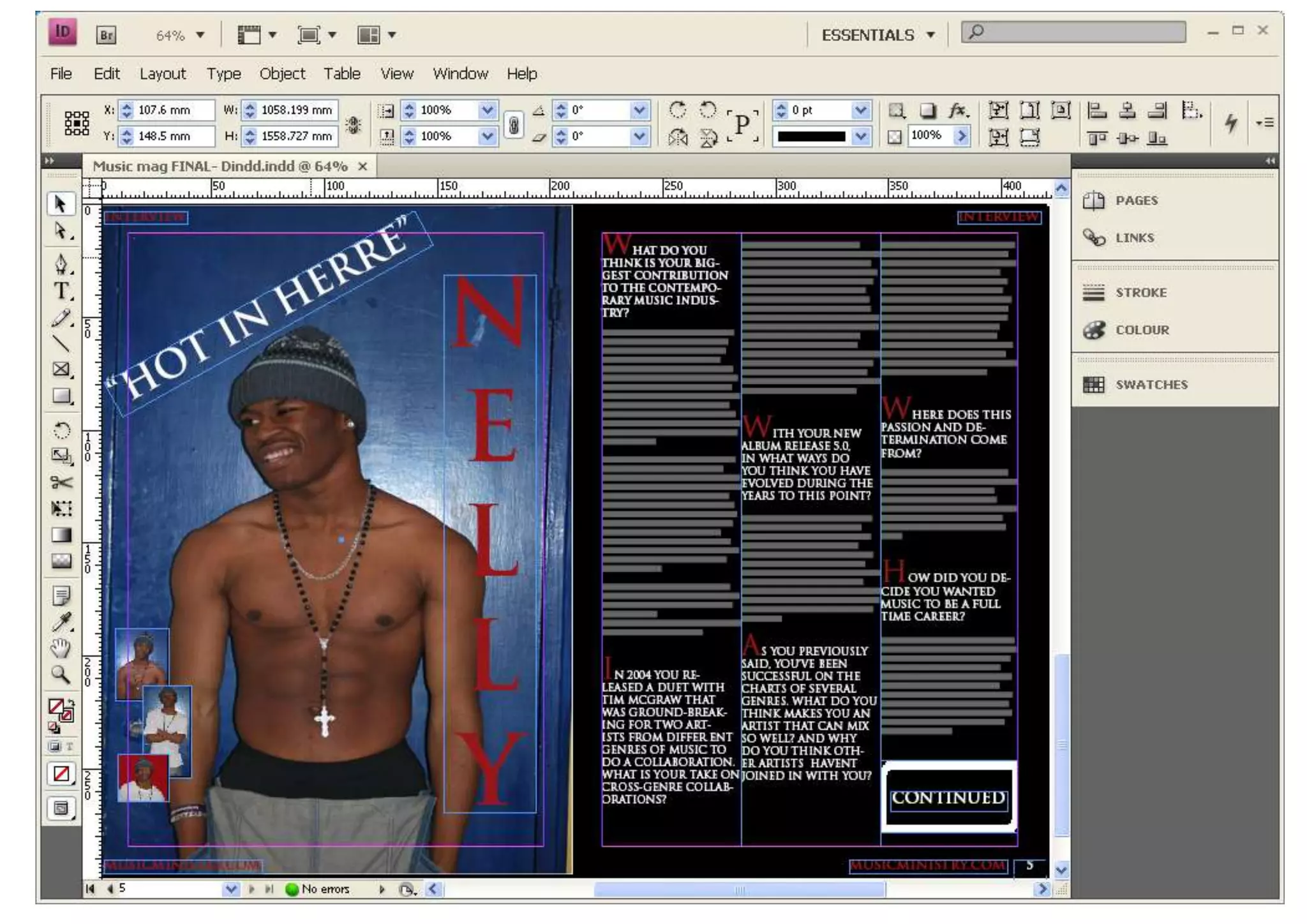 Final Double page spread Using Adobe InDesign | PPT