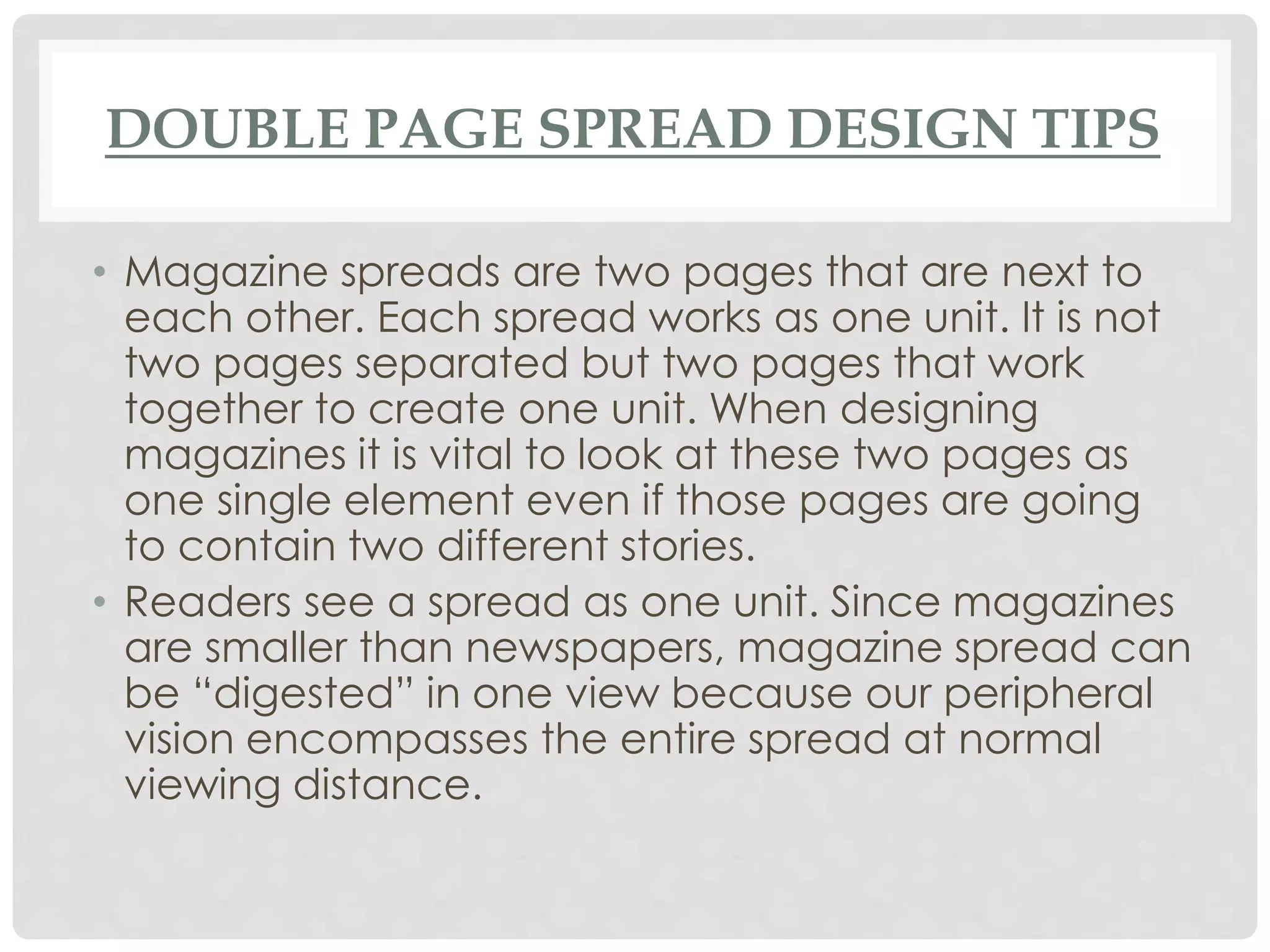 Double page spreads | PPTX
