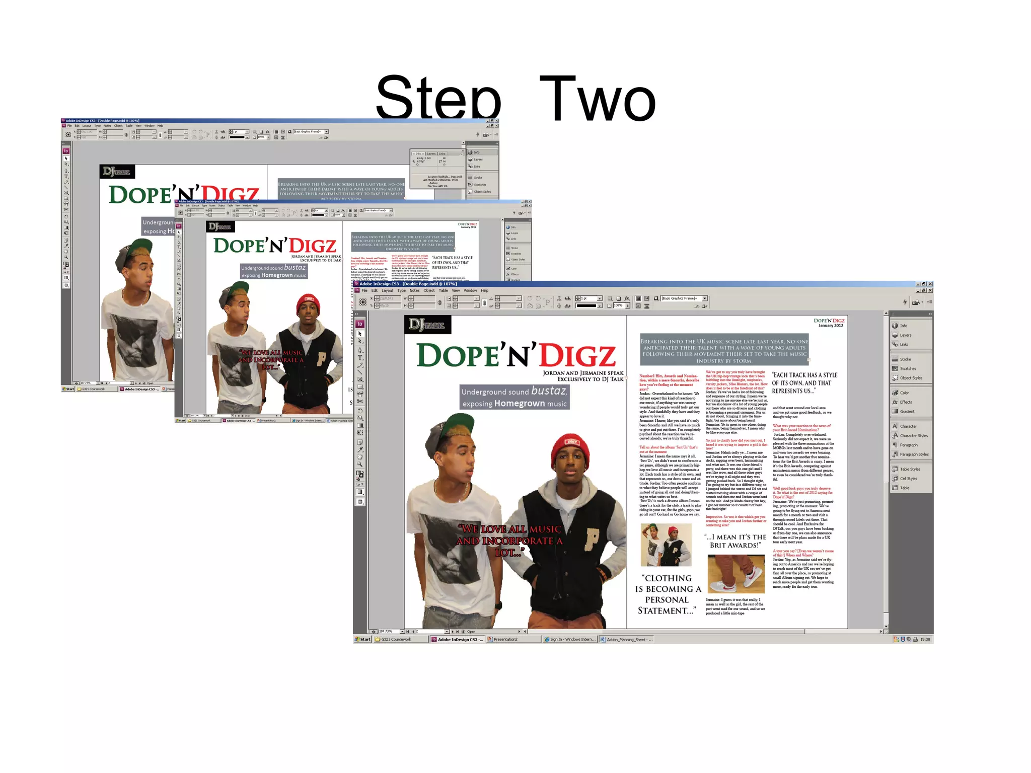 Double page spread screen shots | PPT