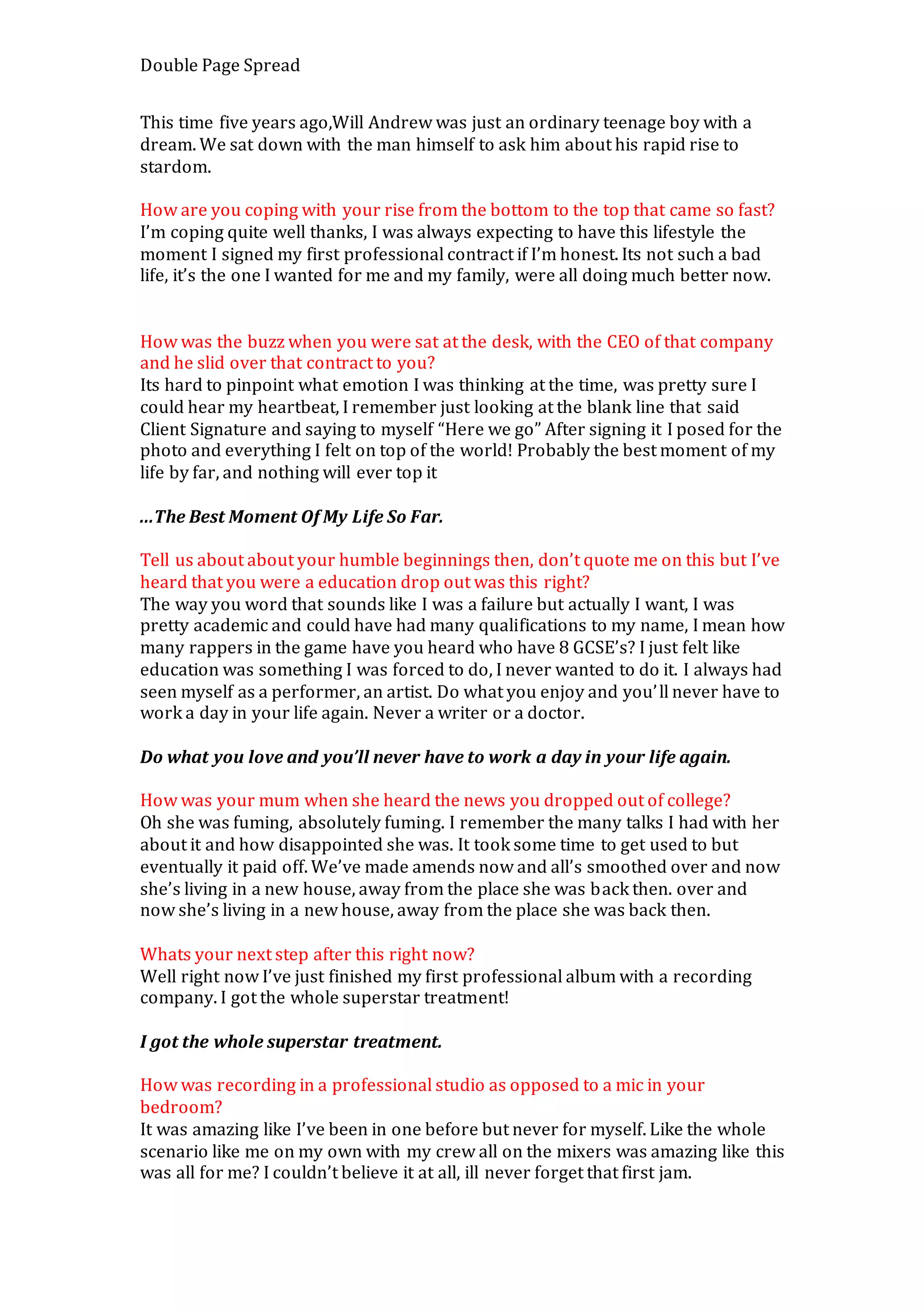 Updated Double Page Spread Story. | PDF