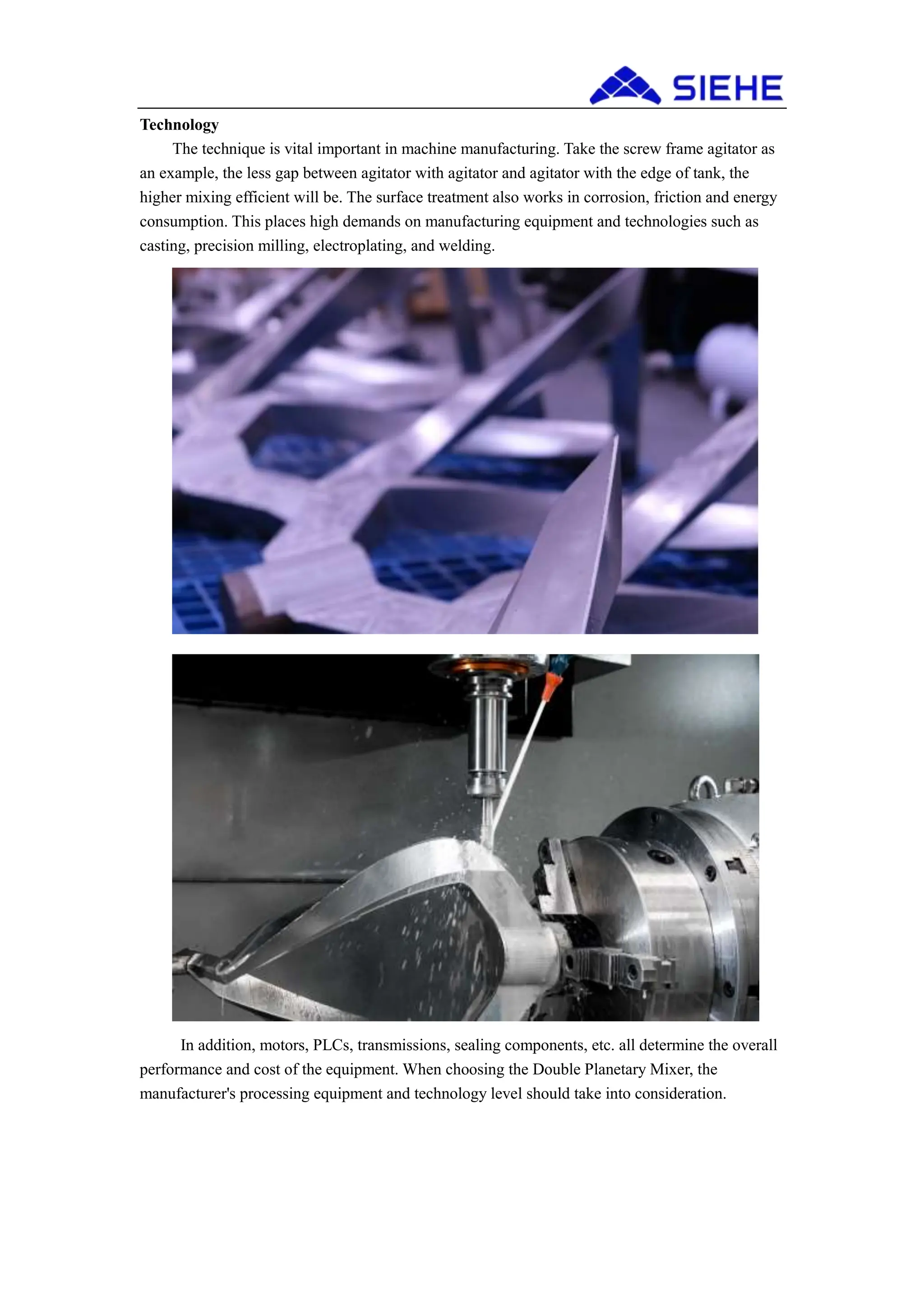 Double Planetary Mixer Introduction | DOCX
