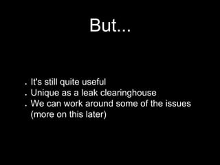 PANIC Project - BRUCon 2012 Presentation | PPT