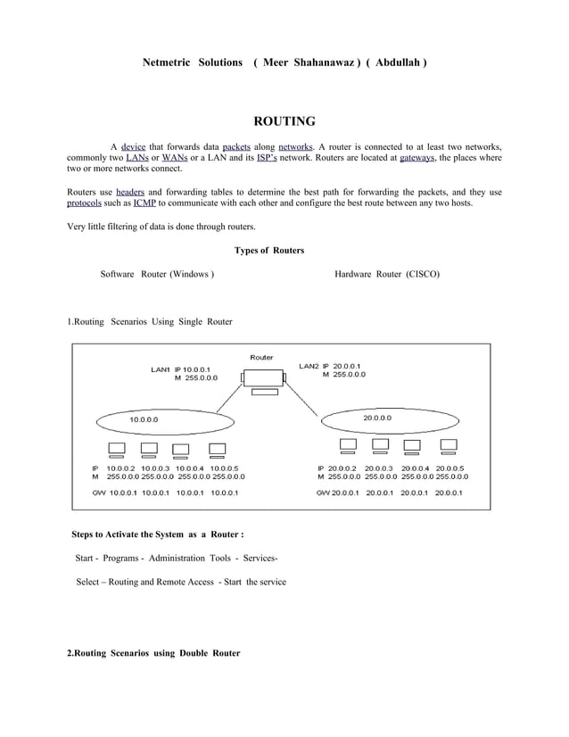 Double routing | PDF