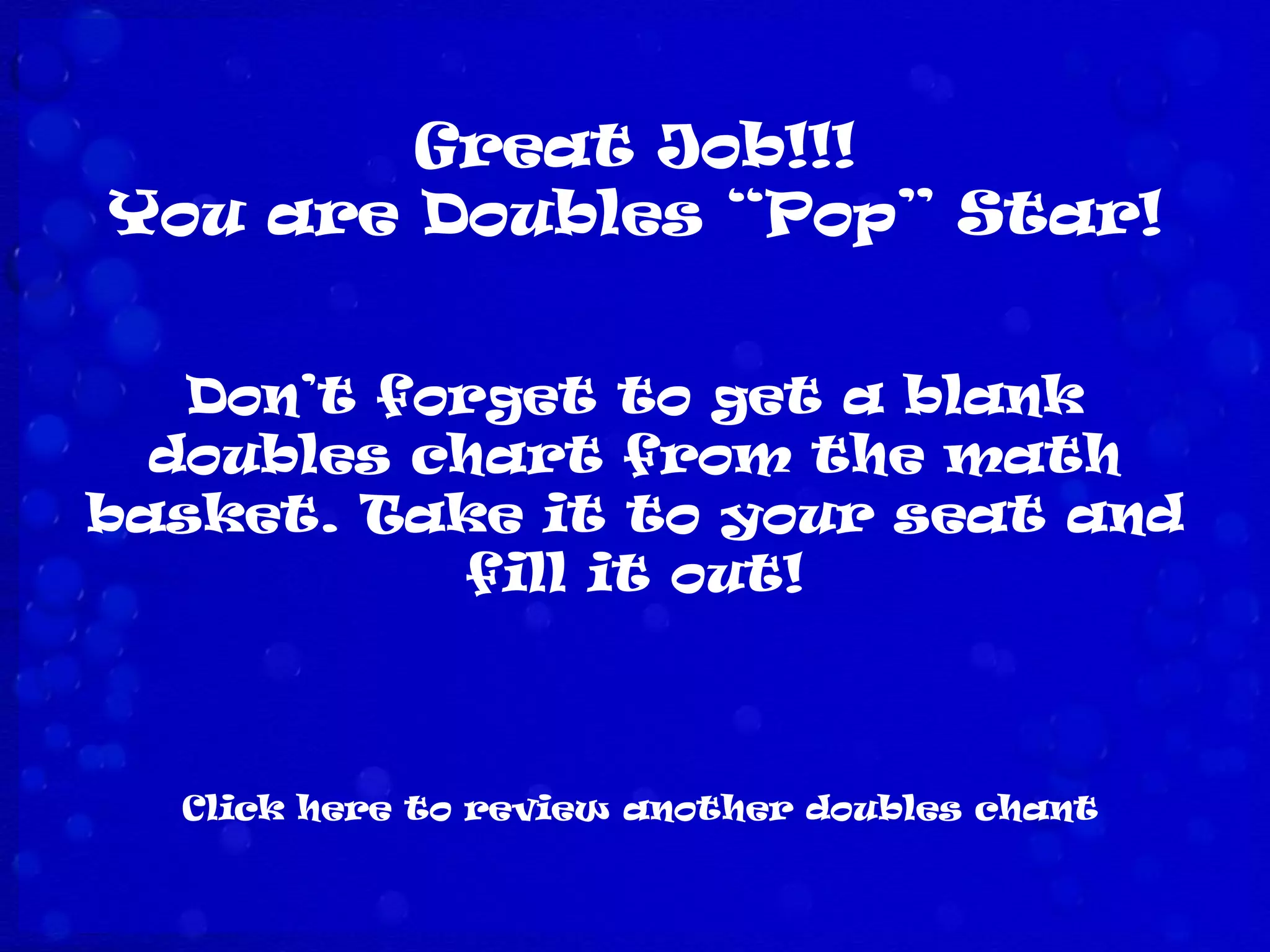 Doubles bubbles | PPTX