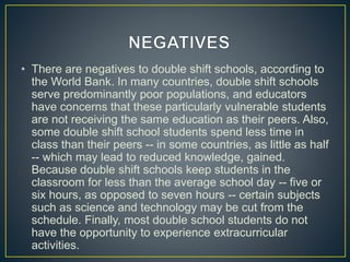 Double shifts | PPTX | Secondary Education | Education