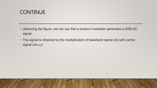 Double sideband suppressed carrier (dsb sc) modulation | PPTX