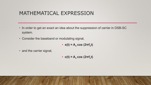 Double sideband suppressed carrier (dsb sc) modulation | PPTX