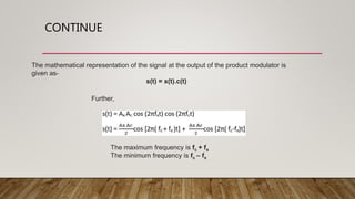 Double sideband suppressed carrier (dsb sc) modulation | PPTX