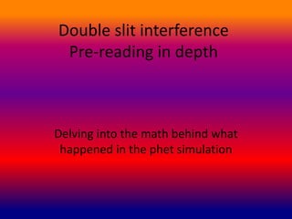 Double slit interference | PPTX