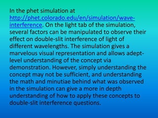 Double slit interference | PPTX