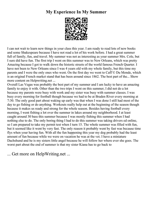 Double Spaced Essay Example Apa | PDF