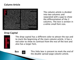 Magazine Double spead page textual analysis media studies | PPTX