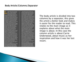 Magazine Double spead page textual analysis media studies | PPTX