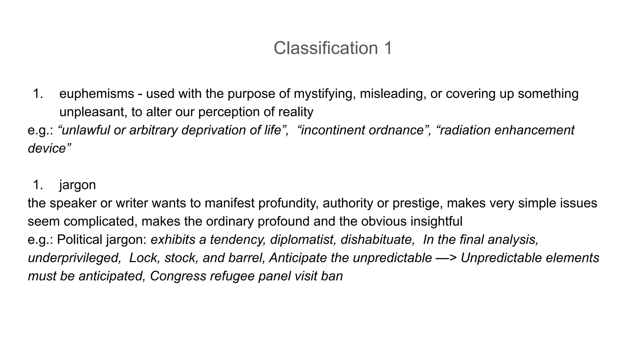 Doublespeak: notion, history, classifications | PDF