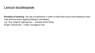 Doublespeak: notion, history, classifications | PDF