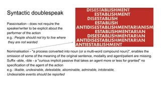 Doublespeak: notion, history, classifications | PDF