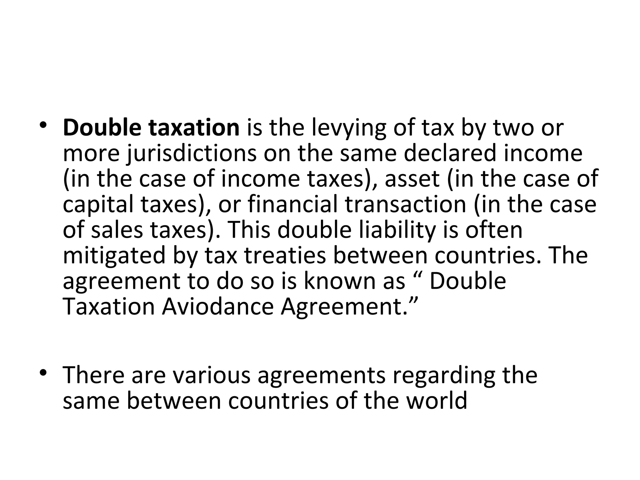 Double taxation avoidance agreement | PPT
