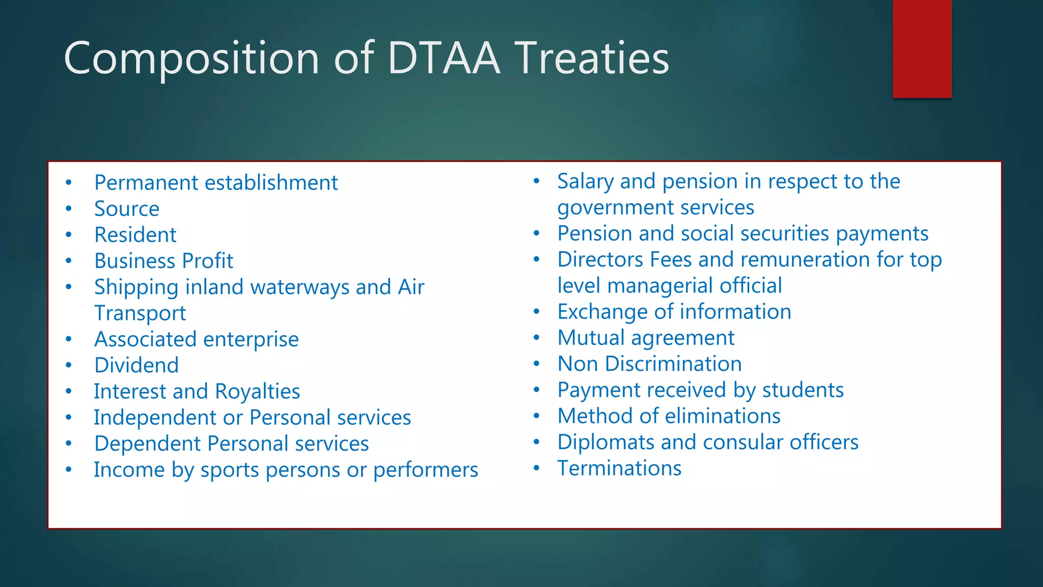 Double taxation avoidance agreement (DTAA) | PPTX