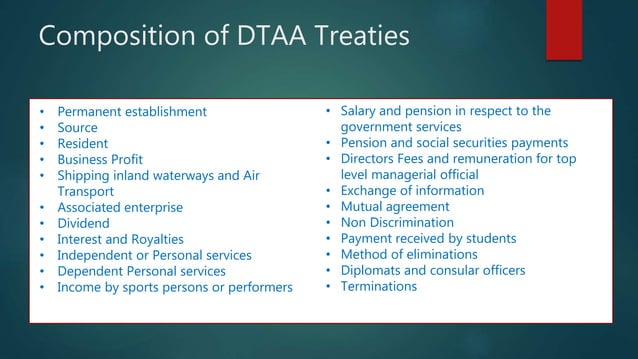 Double taxation avoidance agreement (DTAA) | PPTX | Personal Taxes ...