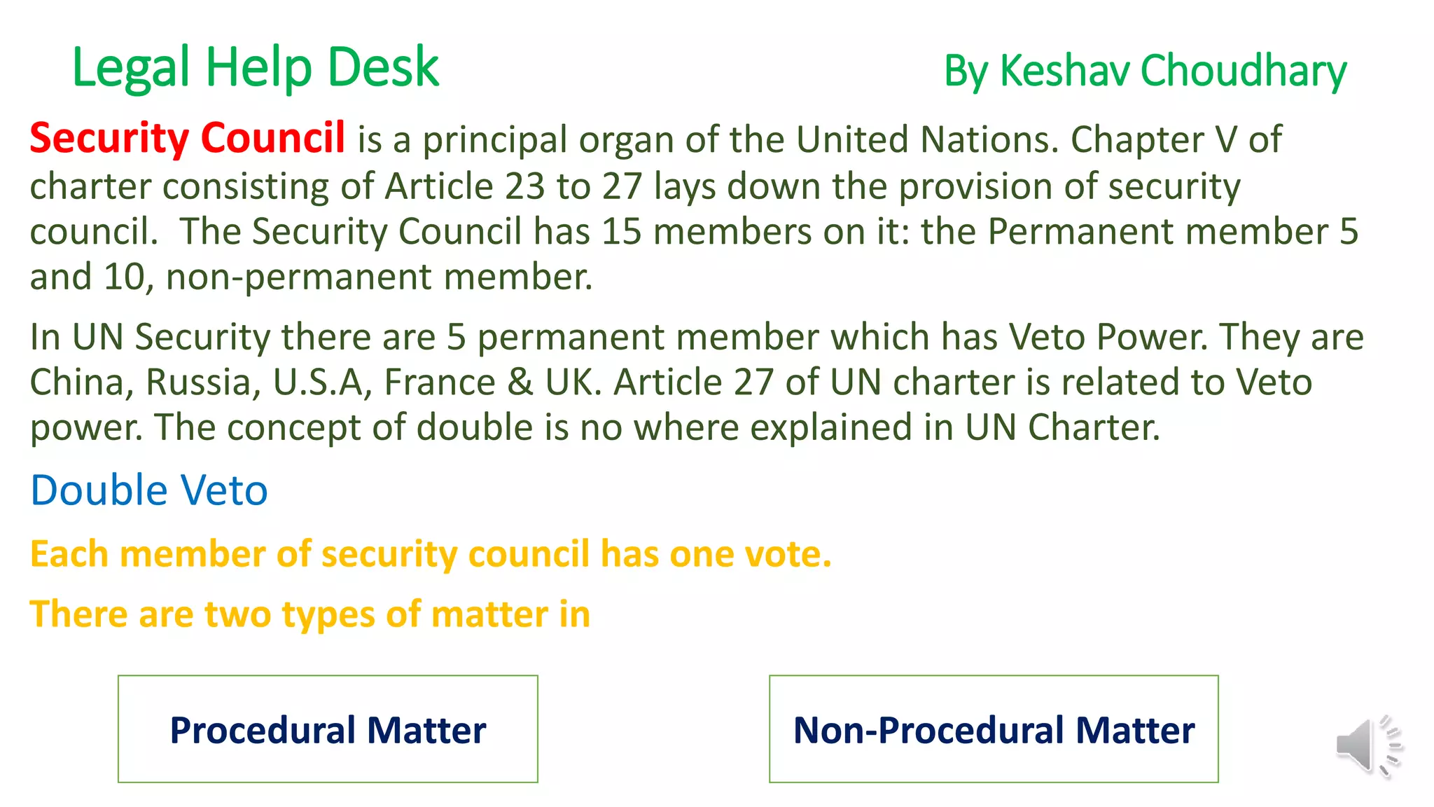 Double veto- Security Council | PPTX