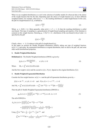 Double weighted distribution & double weighted exponential distribution ...