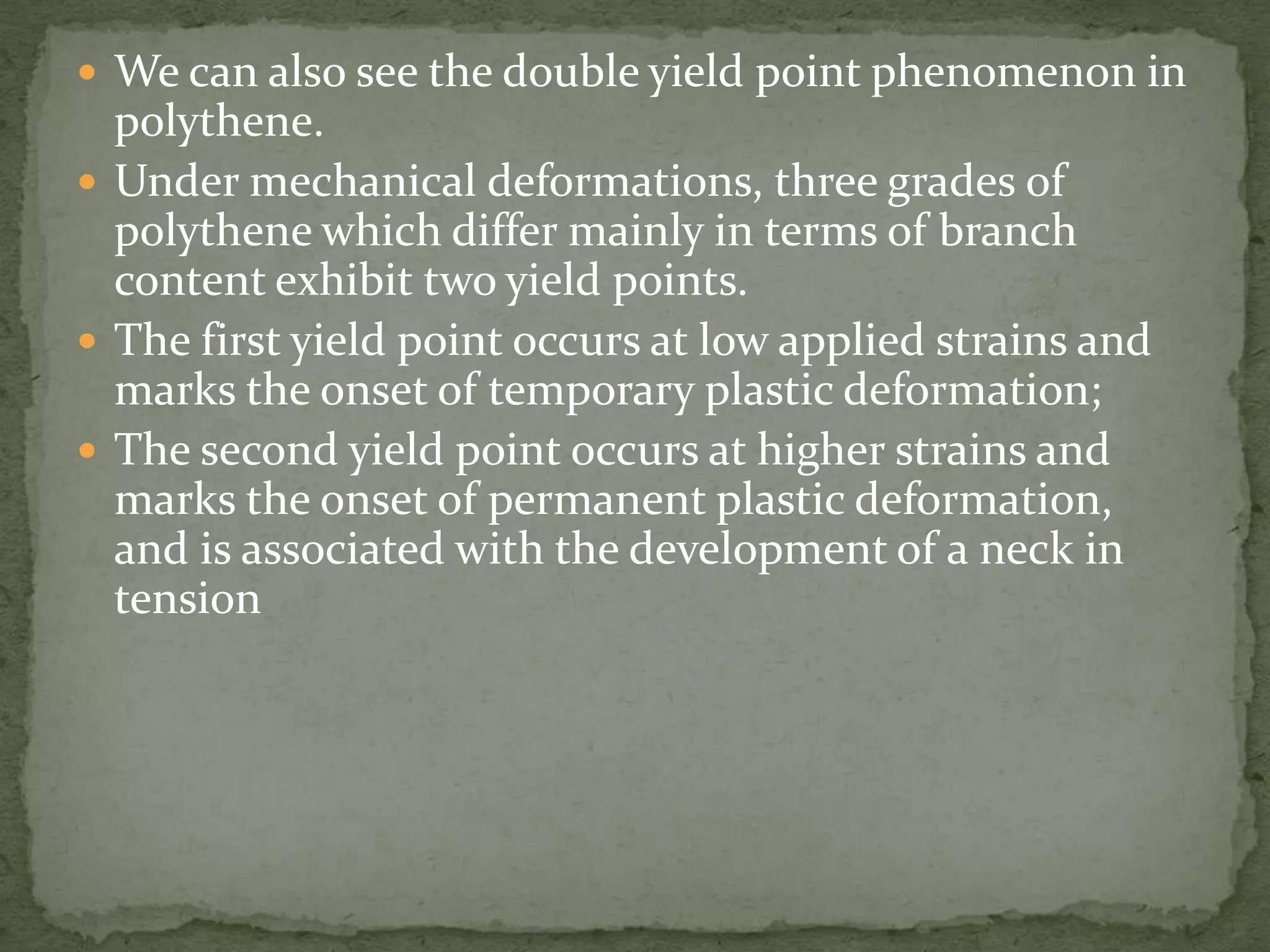Double yield point | PPT