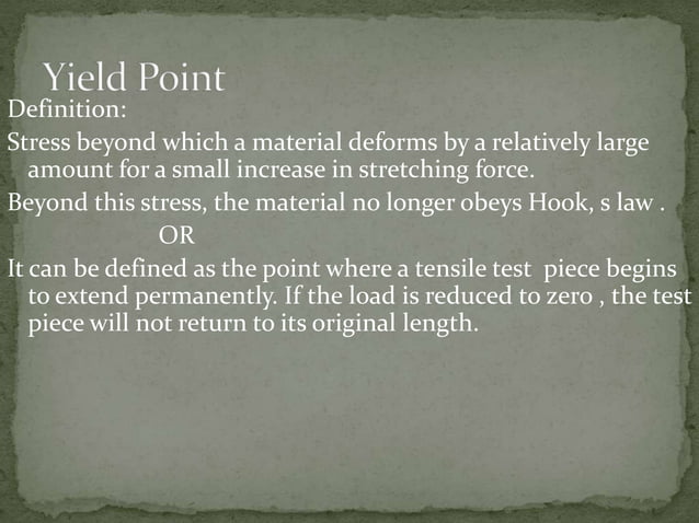 Double yield point | PPT