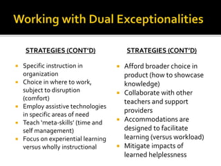 Doubling Down: Understanding and supporting the twice-exceptional ...