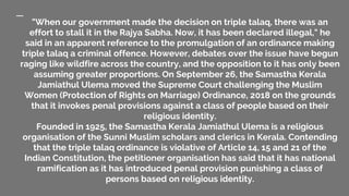 Triple Talaq Issue | PPT