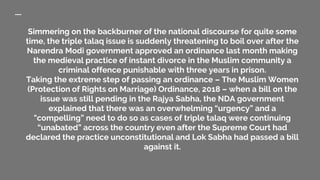 Triple Talaq Issue | PPT