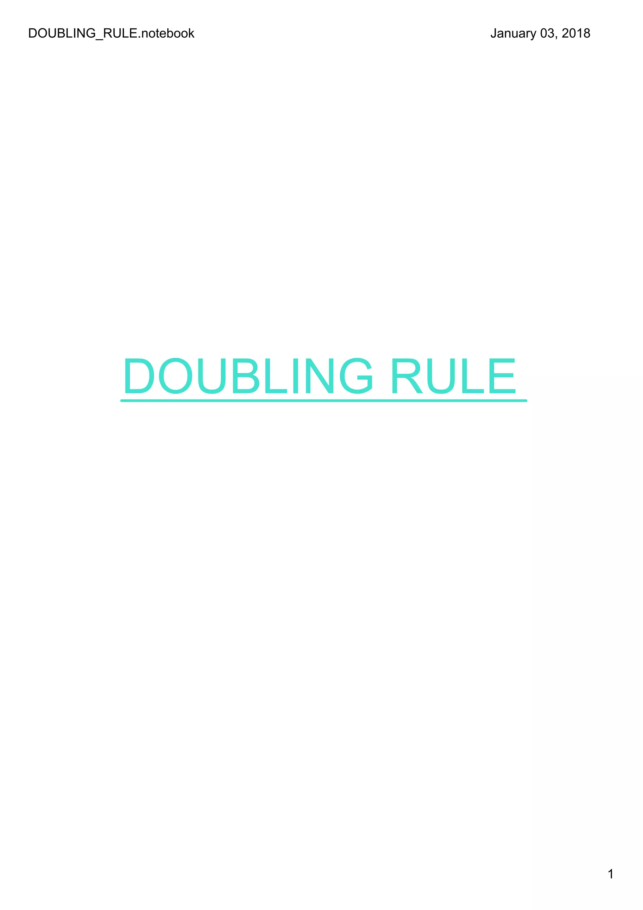 Doubling rule pdf | PDF