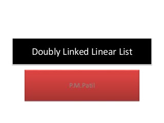 Doubly linked list | PPTX