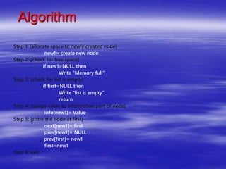Doubly linked list (animated) | PPTX