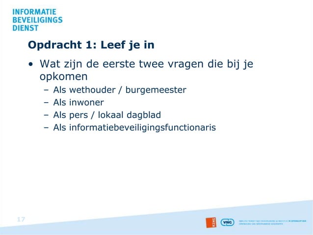 Douchelokaal workshop crisiscommunicatie & informatiebeveiliging | PPT