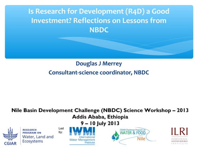 Is Research for Development (R4D) a good investment? Reflections on lessons from NBDC | PPT