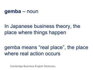Gemba Walking Marketing and Sales | PPT