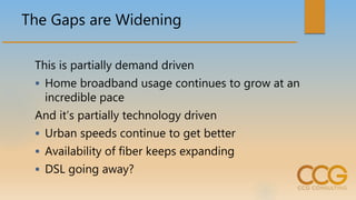 Broadband 101: The Ever-Widening Broadband Gap by Doug Dawson | PPT