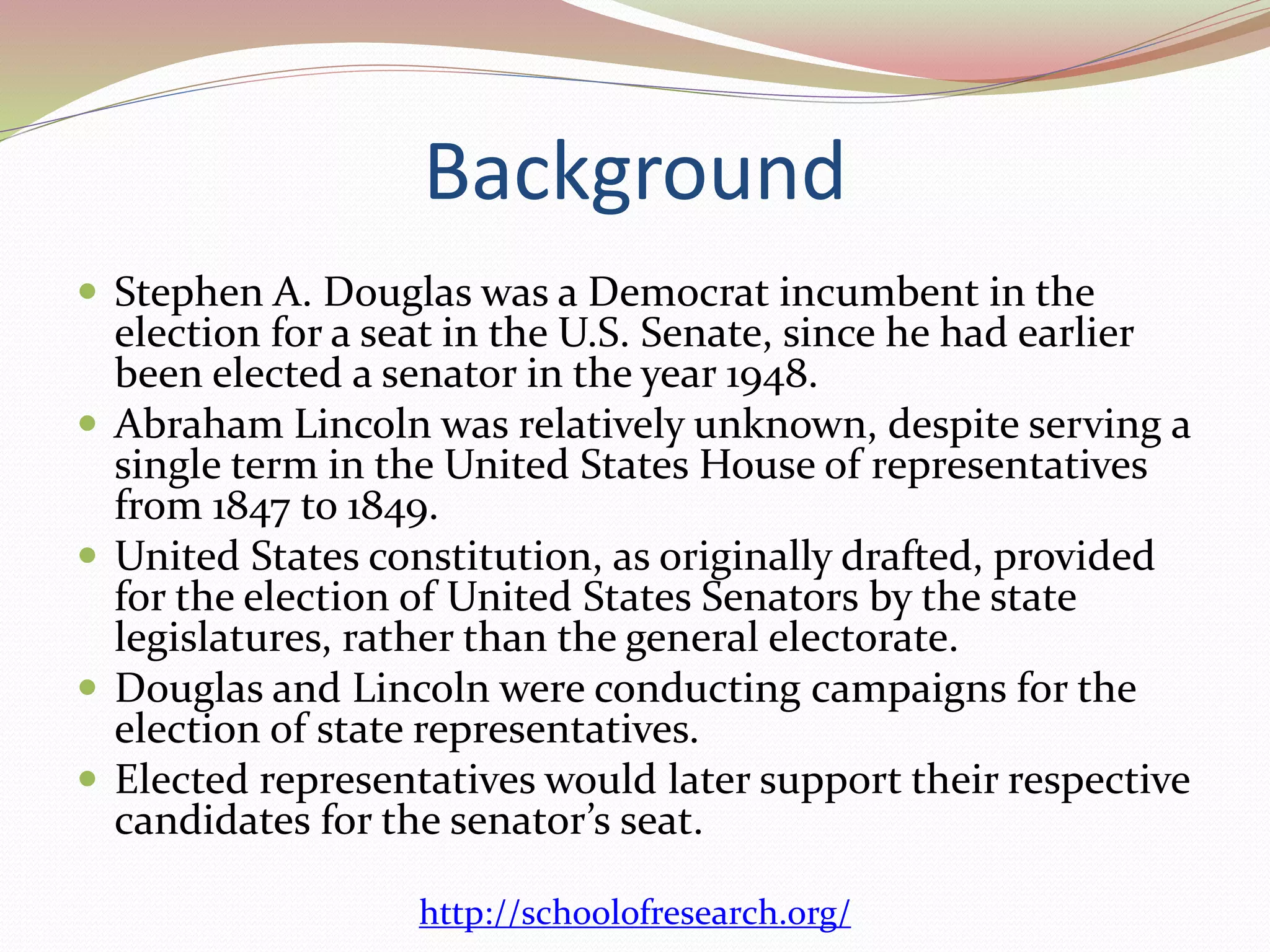 Douglas and Abraham Lincoln | PPT