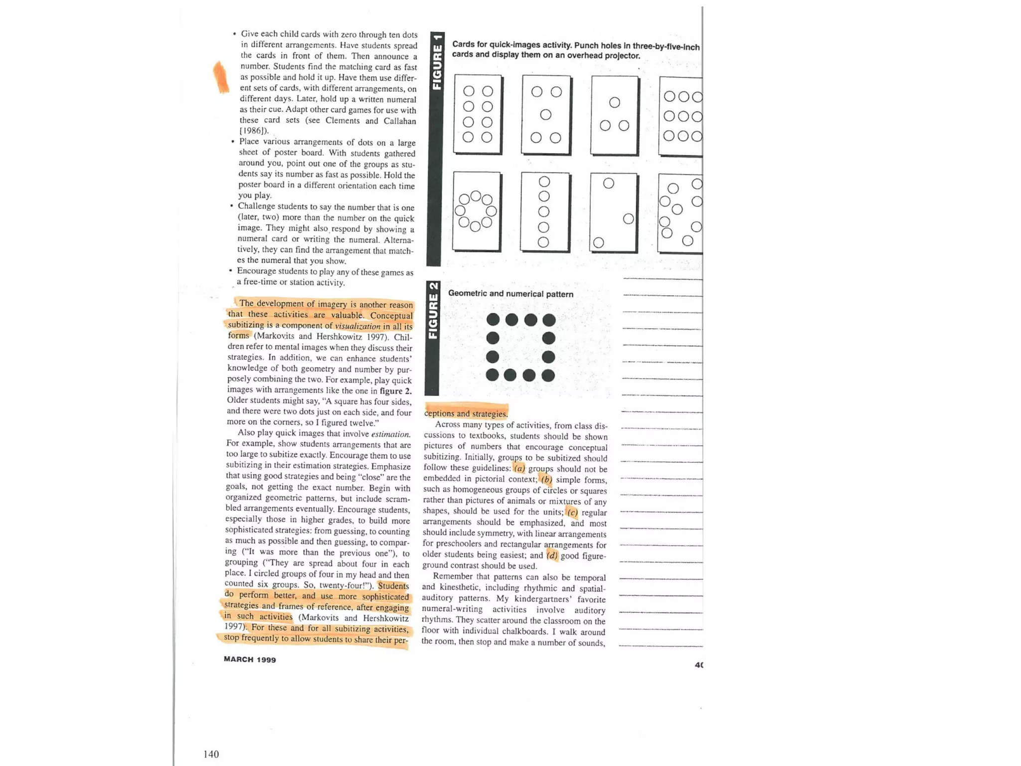Douglas clements subitizing - what is it and why teach it reading | PDF