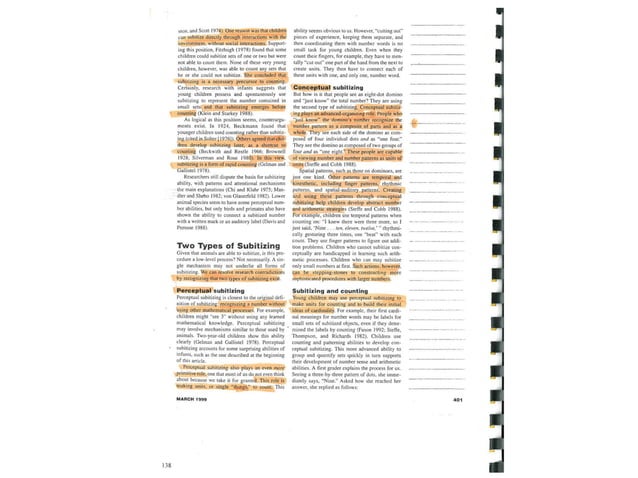 Douglas clements subitizing - what is it and why teach it reading | PDF