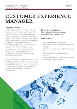 Douglas jackson case study customer experience manager water utility | PDF