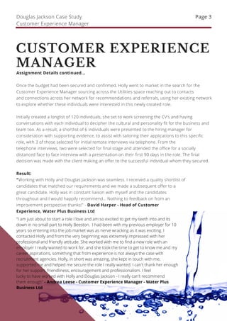 Douglas jackson case study customer experience manager water utility | PDF