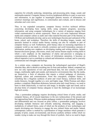 Douglas kellner media literacies and critical pedagogy in a multicultural society | PDF