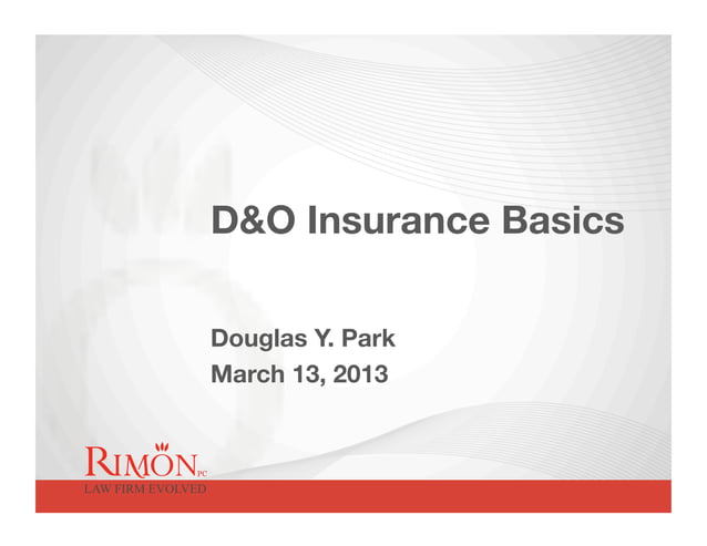 Directors and Officers Insurance Basics | PDF