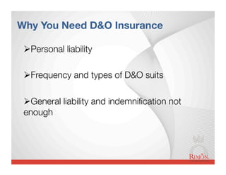 Directors and Officers Insurance Basics | PDF