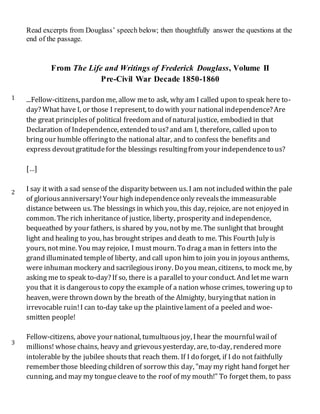 Douglass 4 july speech and questions | DOCX