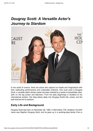 Dougray Scott-A Versatile Actor's Journey to Stardom | PDF