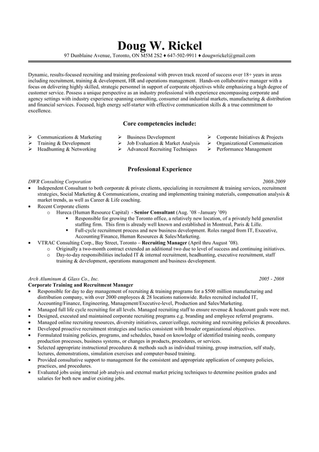 Doug W Rickel Resume Jan09 | PDF