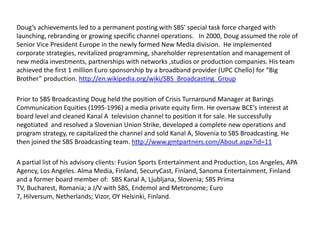 Douglas Fulton International Executive, Broadcast, Cable, IPTV | PPT