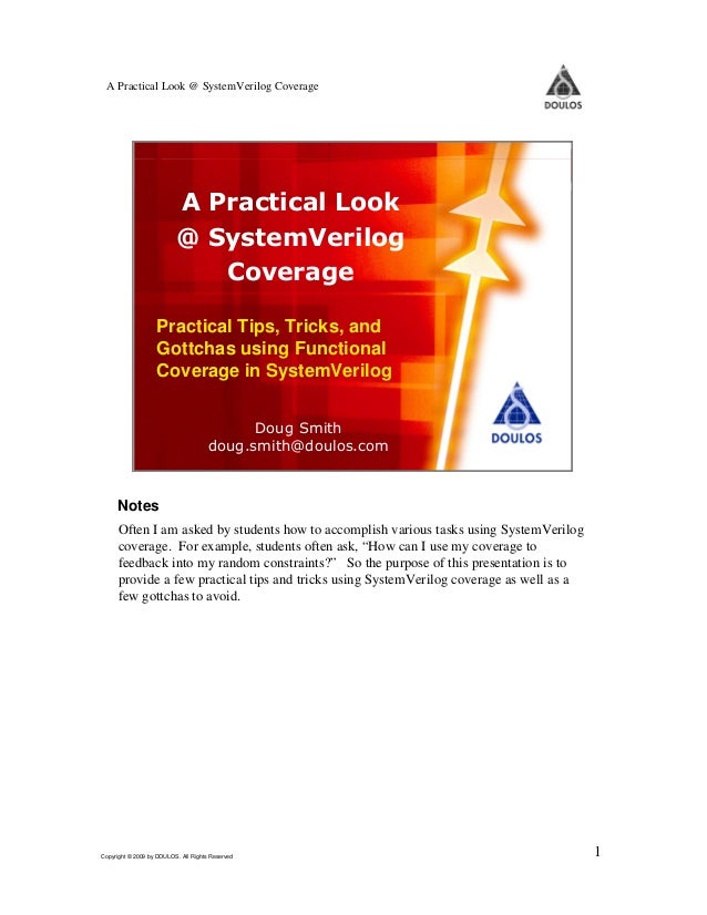 A Practical Look At Systemverilog Coverage